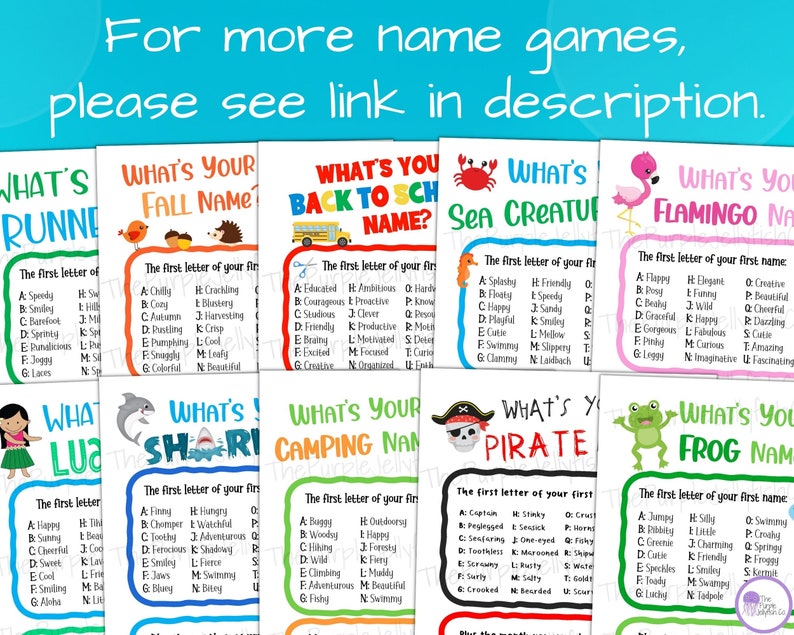 Whats Your Summer Name Game Sign + Name Tags, Printable Summer ...