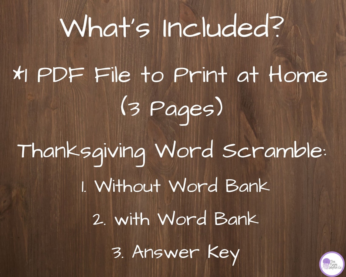 Thanksgiving Word Scramble, Thanksgiving Game Printable, Fall Activity ...