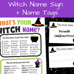 What's Your Witch Name Game, Halloween Party Games Printable, Halloween ...