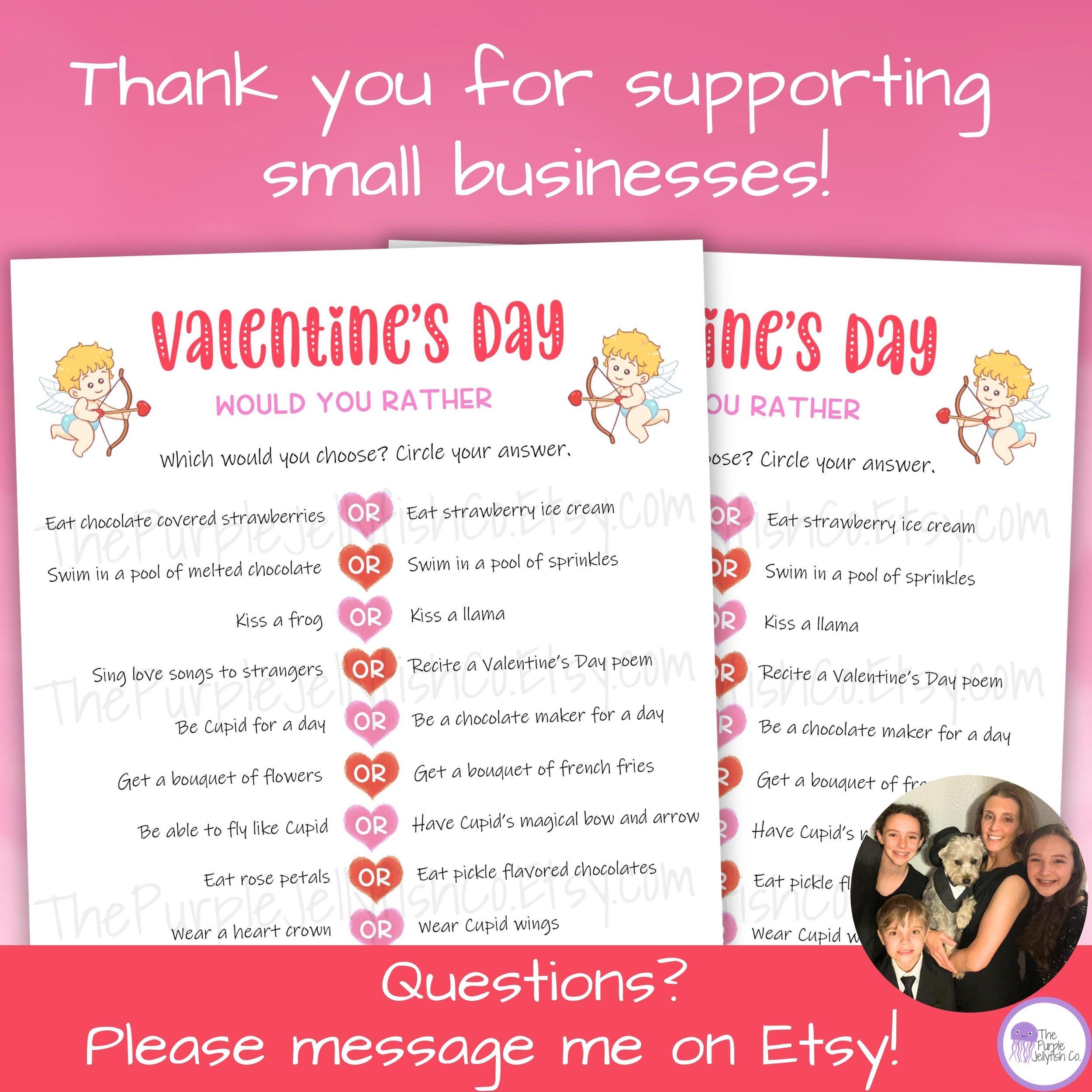 Valentine Would You Rather Game, Valentines Games for Kids Classroom ...