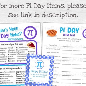 Pi Day This or That Game, Printable Pi Day Game for Kids Teens & Adults ...