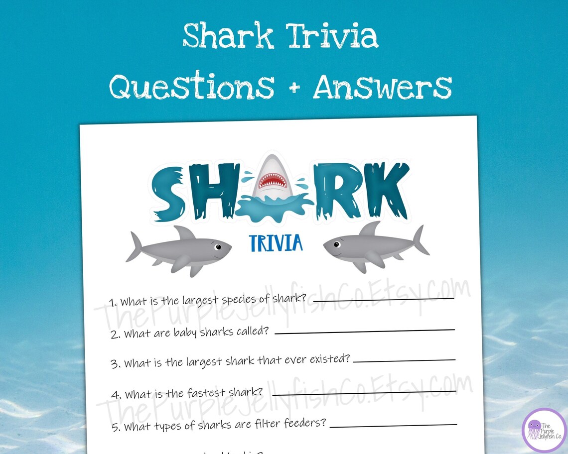 Shark Trivia Questions and Answers, Printable Trivia for Kids, Shark ...