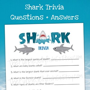 Shark Trivia Questions and Answers, Printable Trivia for Kids, Shark ...