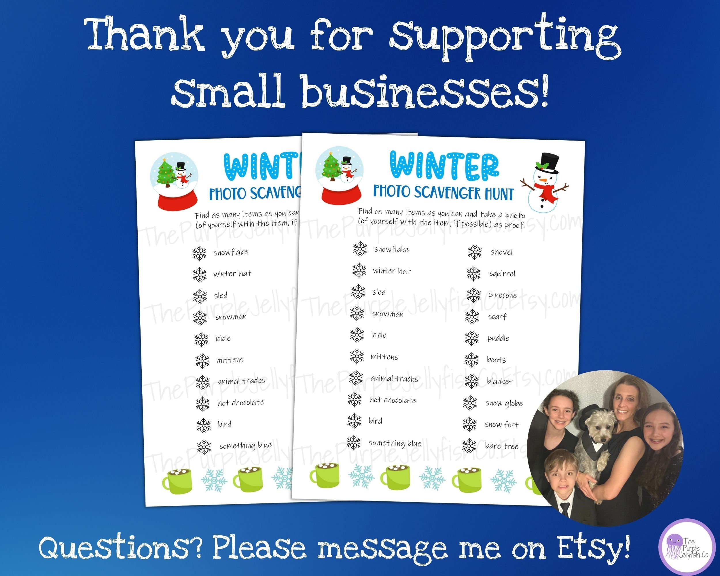 Winter Scavenger Hunt, Printable Winter Activity, Selfie Photo ...