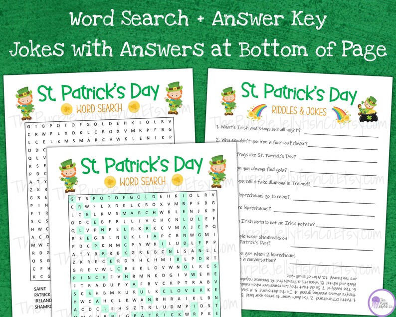 St. Patrick's Day Games Bundle, Printable St Patricks Activities for ...