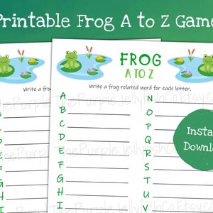Frog A to Z Game, Printable Word Game for Kids, Frog Classroom Activity ...
