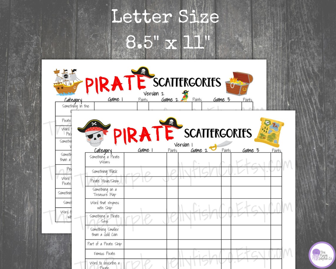 Pirate Scattergories, Pirate Activity for Kids, Pirate Game, Pirate ...