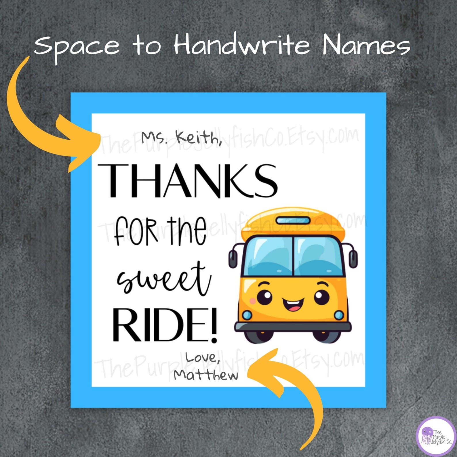 Bus Driver Appreciation Gift Tags Printable, Thanks for the Sweet Ride ...