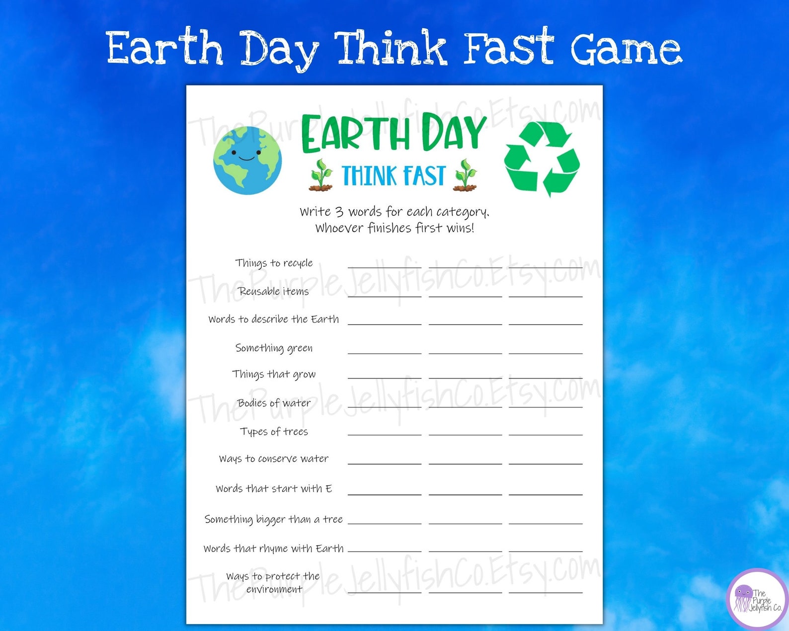 Earth Day Games Bundle, Printable Earth Day Activities for Kids ...