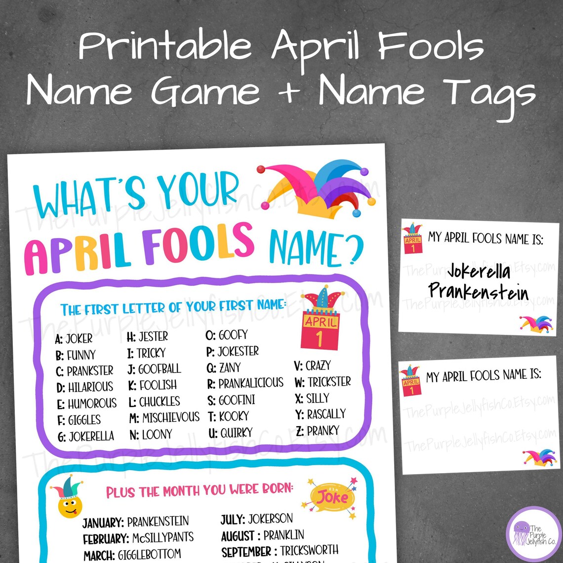 Whats Your April Fools Name Game, Funny April Fools Game for Kids ...