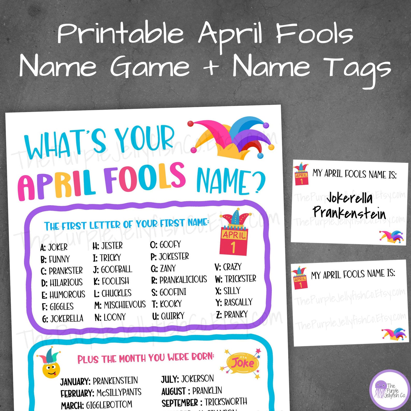 Whats Your April Fools Name Game, Funny April Fools Game for Kids ...