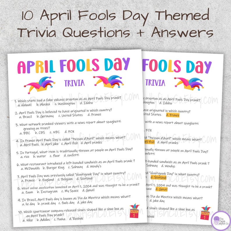 April Fools Games for Kids & Adults, April Fool's Day Party Ideas, Fun ...