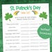 St. Patrick's Day Scattergories Game, Printable St Patricks Day ...
