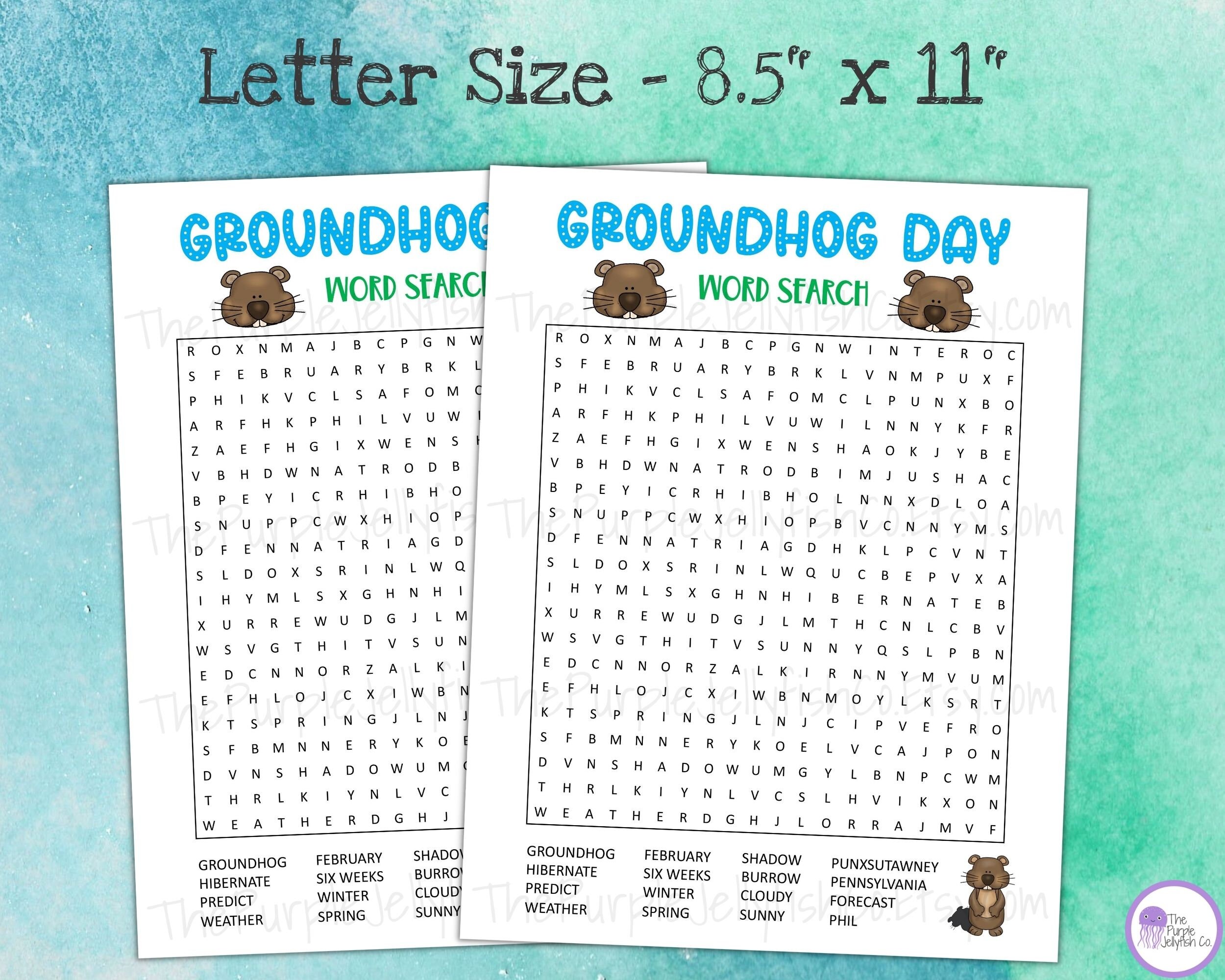 Groundhog Day Word Search Printable, Groundhog Activities, Word Search ...