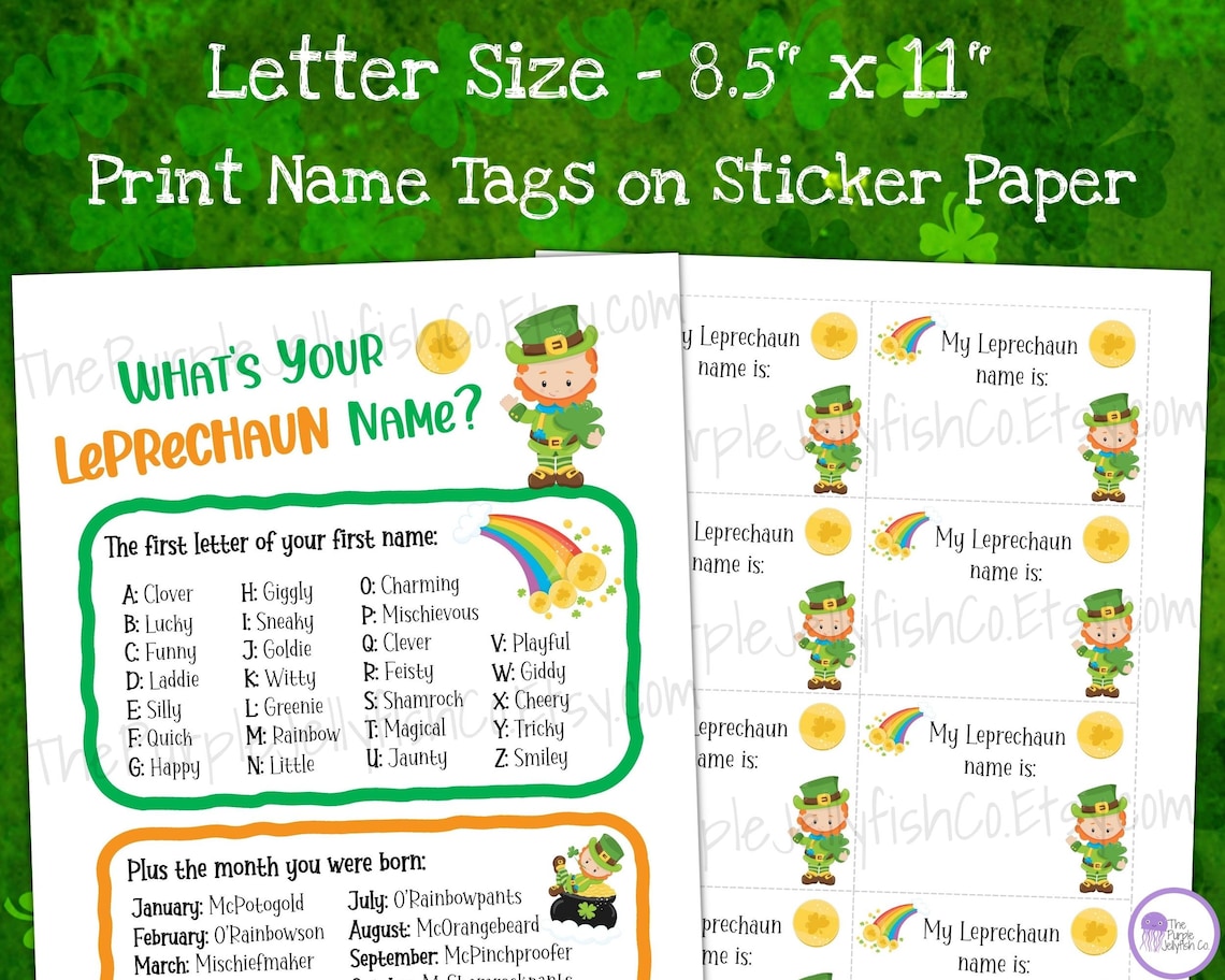 Leprechaun Name Game, Printable St. Patrick's Day Game for Kids, What's ...
