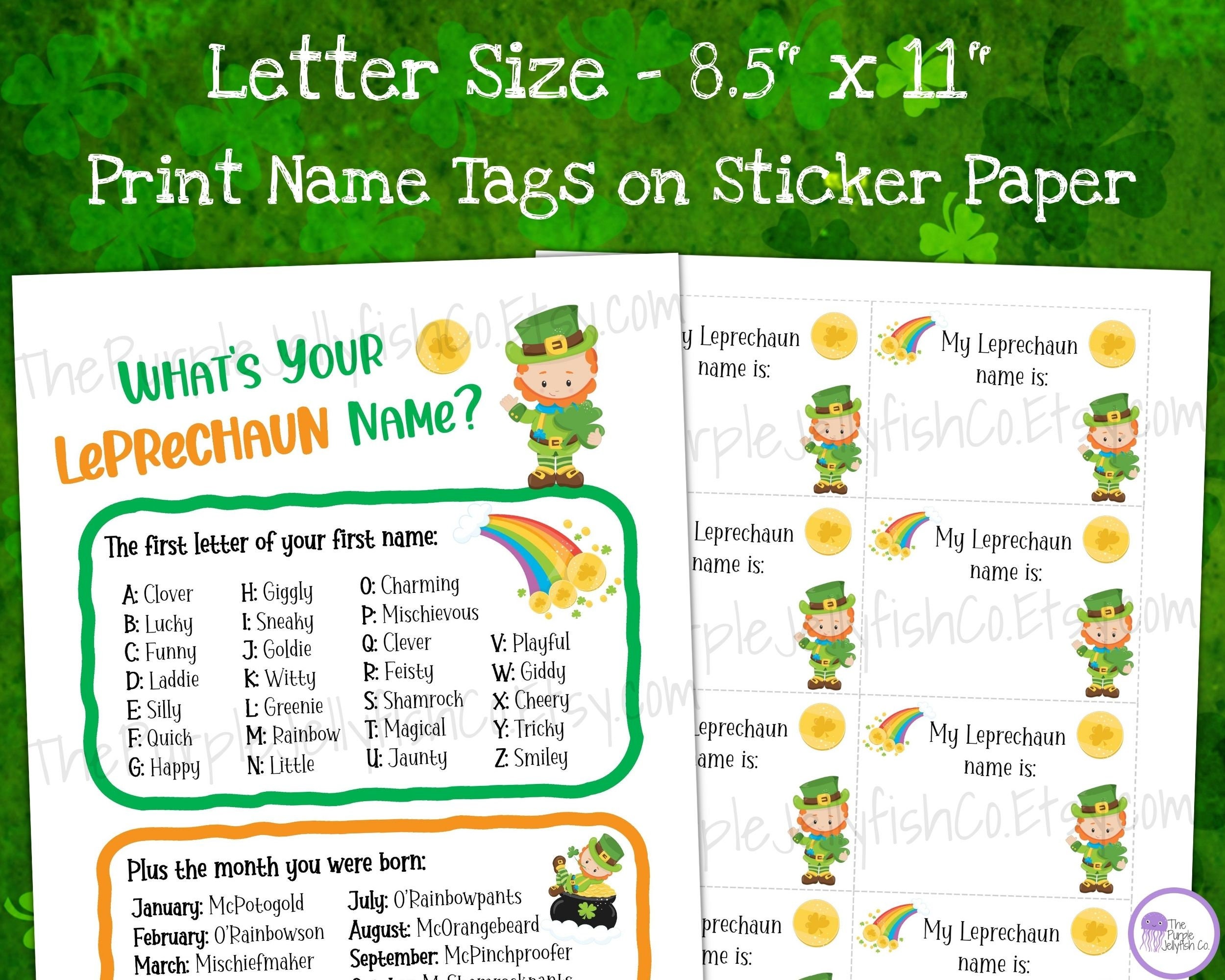 Leprechaun Name Game, Printable St. Patrick's Day Game for Kids, What's ...