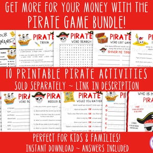 Pirate Word Search Printable, Talk Like a Pirate Day Activity for Kids ...