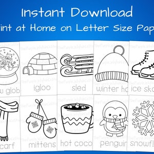 Winter Coloring Pages for Kids, Preschool Worksheets Printable, Prek ...