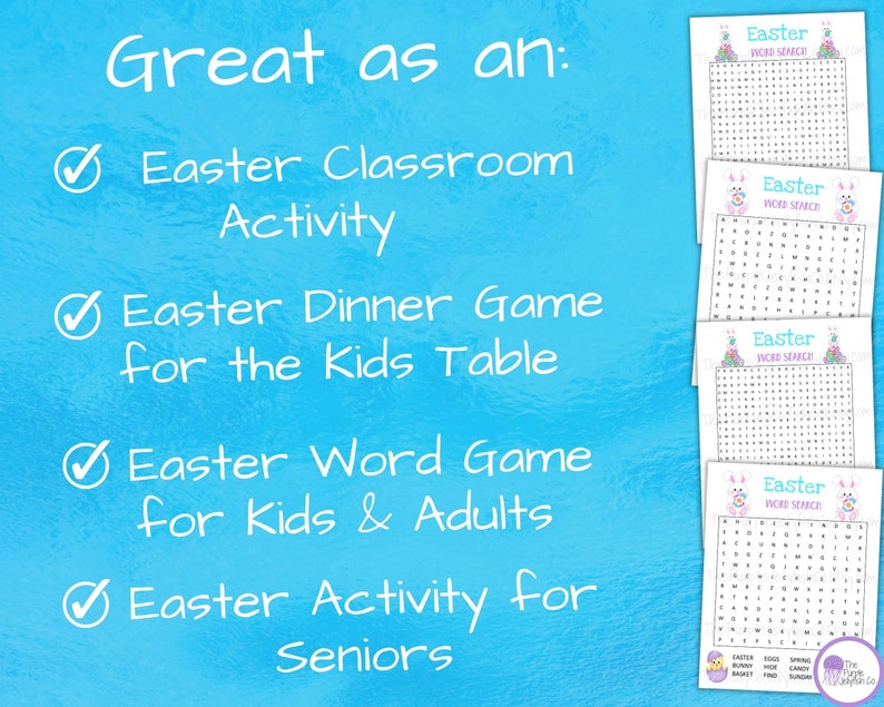 Easter Word Search Puzzle, Easter Games Printable, Easter Activity for ...