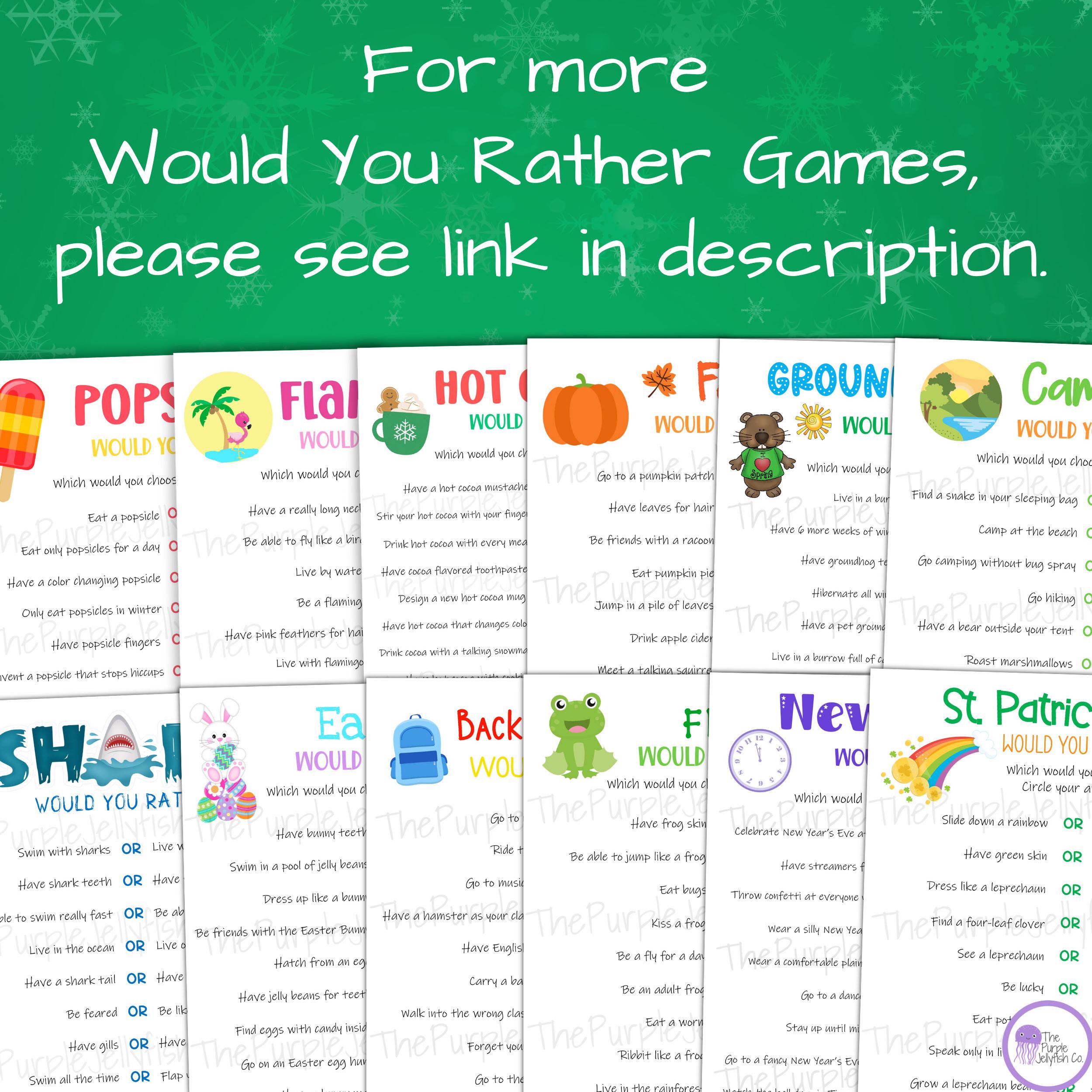 Elf Christmas Would You Rather, Elf Printable Christmas Games for Kids ...
