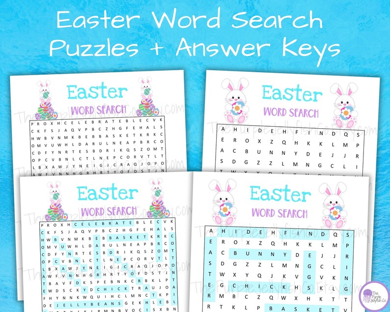 Easter Word Search Printable, Spring Activities for Kids & Adults ...