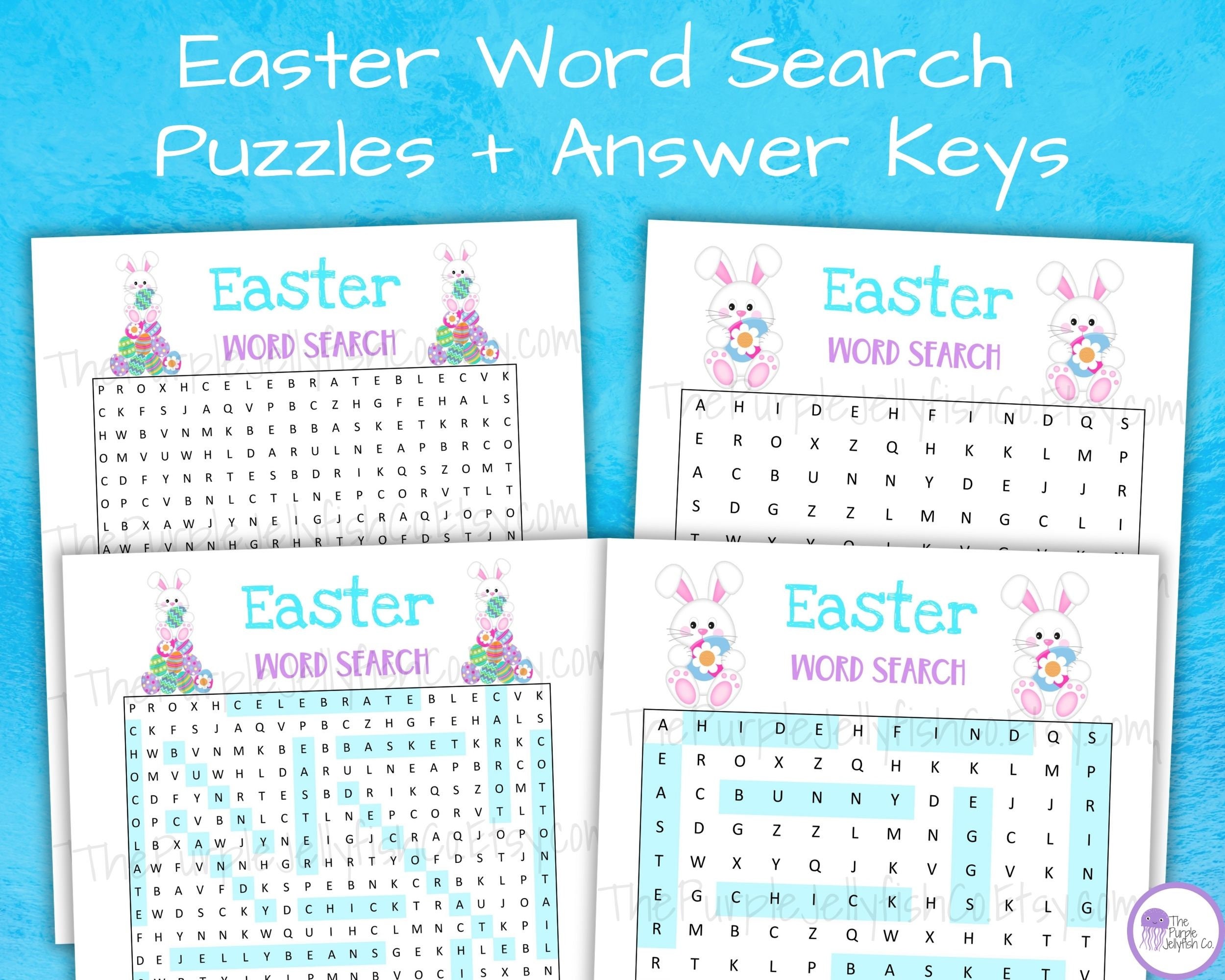 Easter Word Search Printable, Spring Activities for Kids & Adults ...