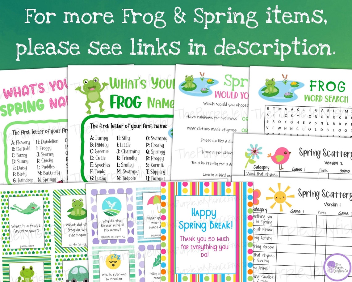 Frog Think Fast Game, Printable Frog Game, Frog Activity for Kids ...