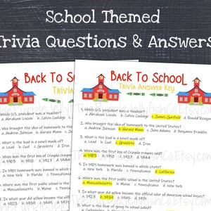 Back to School Trivia Game Printable Beginning of Year Icebreaker Game ...