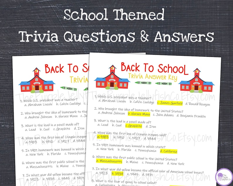 Back to School Trivia Game Printable Beginning of Year Icebreaker Game ...