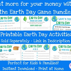 Earth Day Think Fast Game, Earth Day Printable for Kids, Earth Day ...