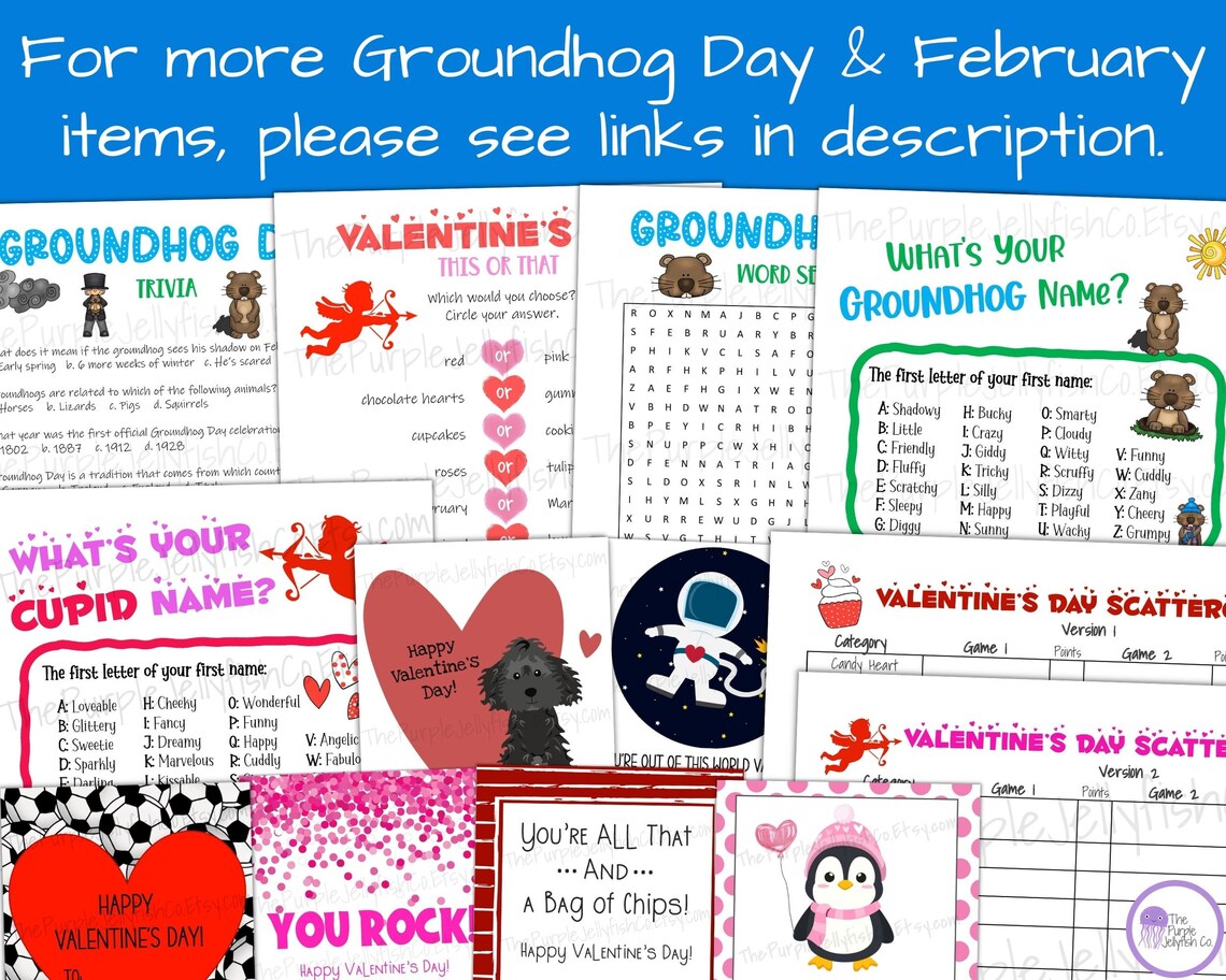 Groundhog Day Gift Tags Printable, Happy Groundhog Day Party Favor Tags ...