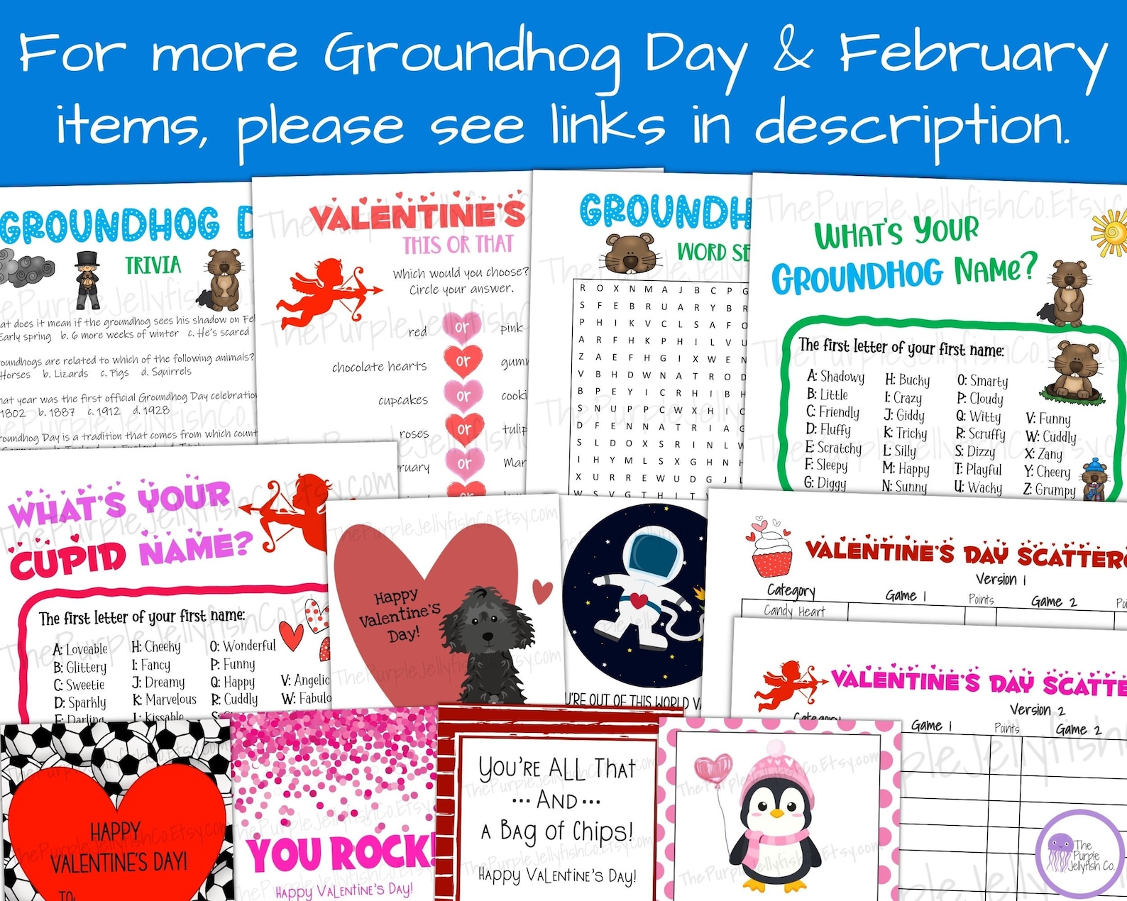 Groundhog Day Gift Tags Printable, Happy Groundhog Day Party Favor Tags ...