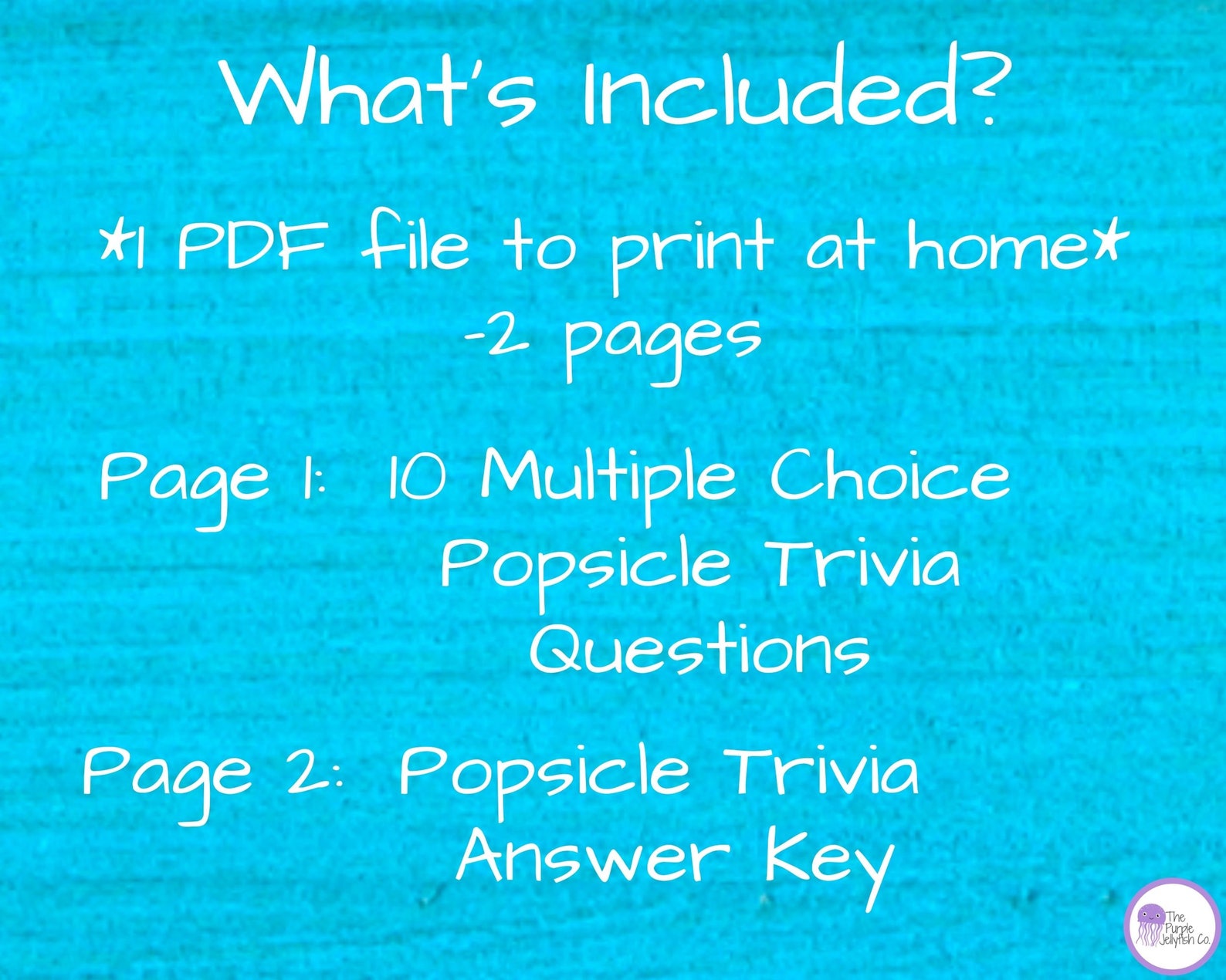 Popsicle Trivia Game Printable, Summer Popsicle Party Idea, Popsicle ...