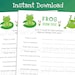 Frog Think Fast Game, Printable Frog Game, Frog Activity for Kids ...