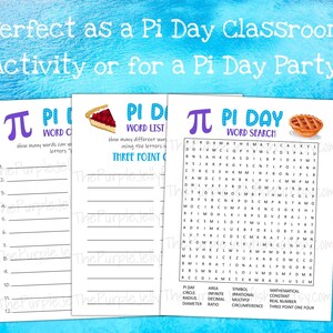 Pi Day Word Games Bundle, Printable Games for Kids, Word Game Printable ...