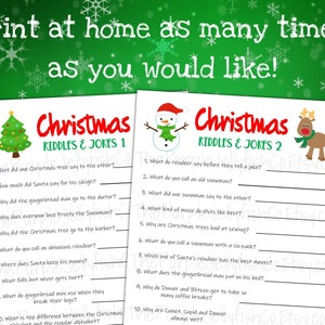 Christmas Jokes for Kids, Christmas Riddles, Printable Christmas Game ...