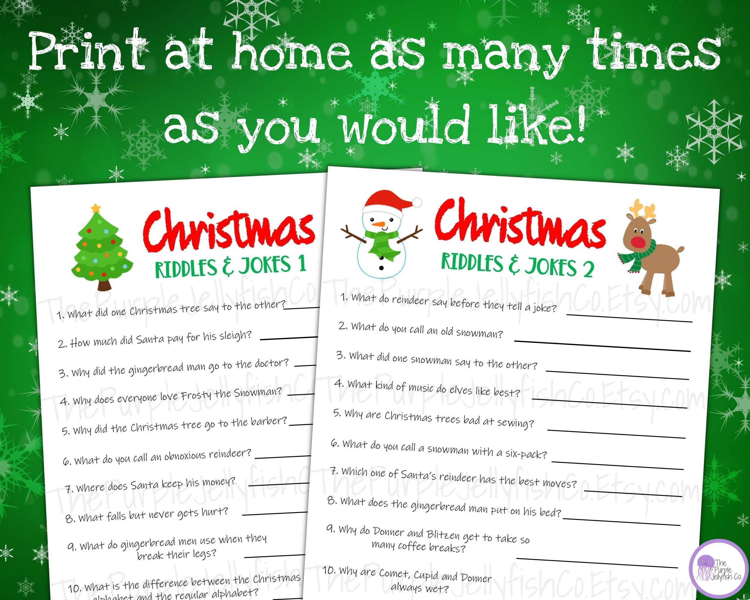 Christmas Jokes for Kids, Christmas Riddles, Printable Christmas Game ...
