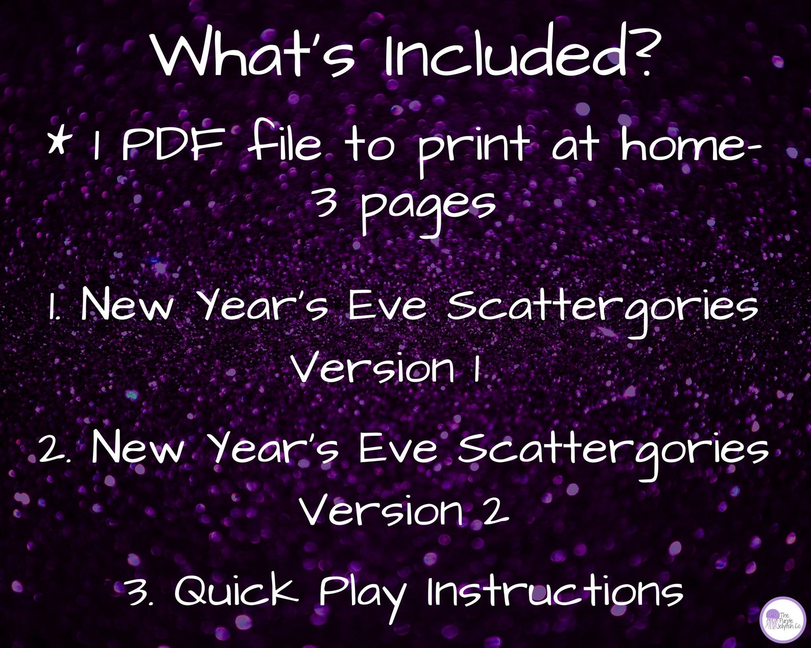 New Year's Eve Scattergories Game, Printable New Years Eve Games for ...