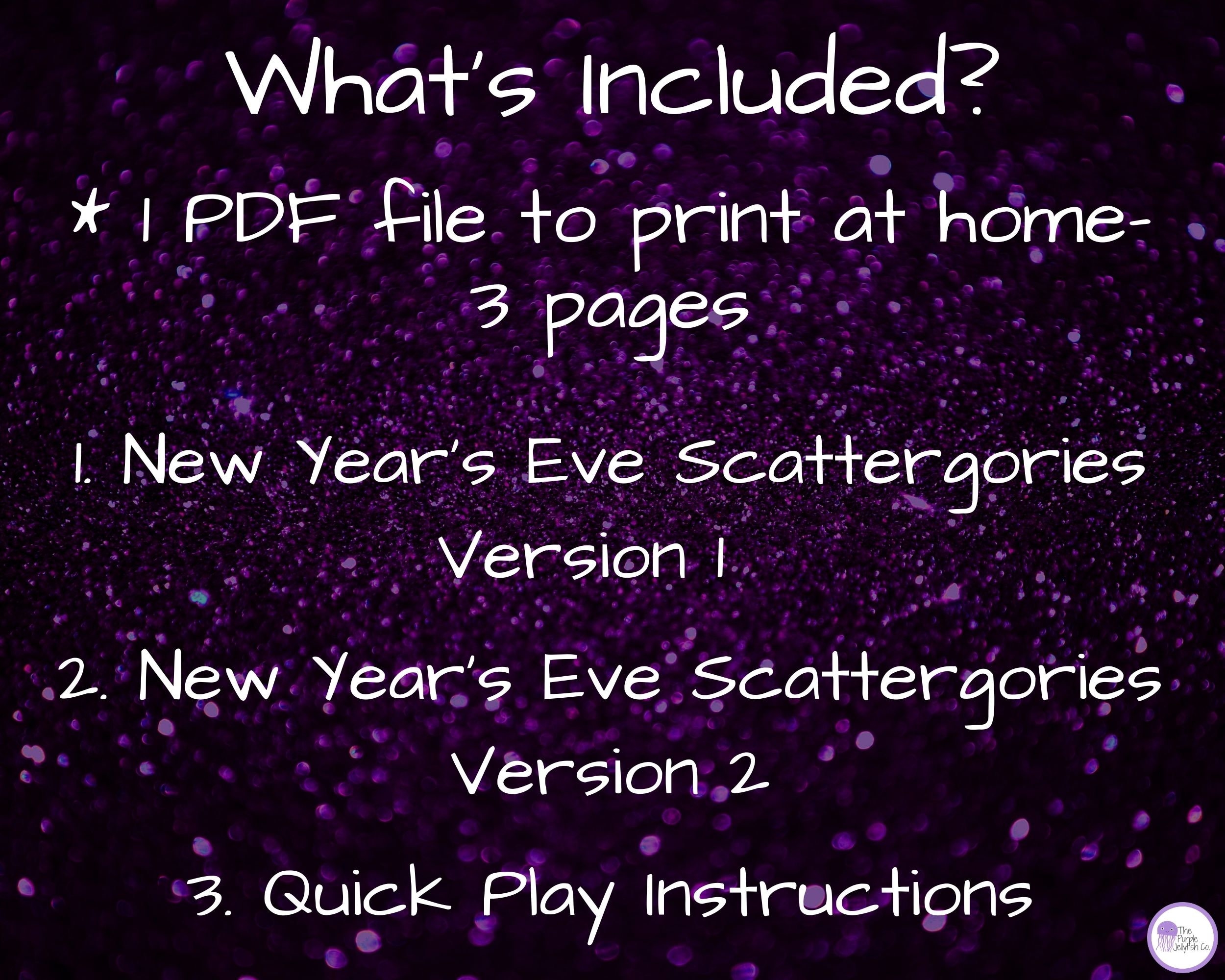 New Year's Eve Scattergories Game, Printable New Years Eve Games for ...