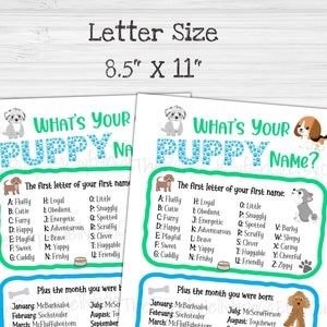 Whats Your Puppy Name Game, Puppy Party Printable, Dog Pawty, Puppy ...