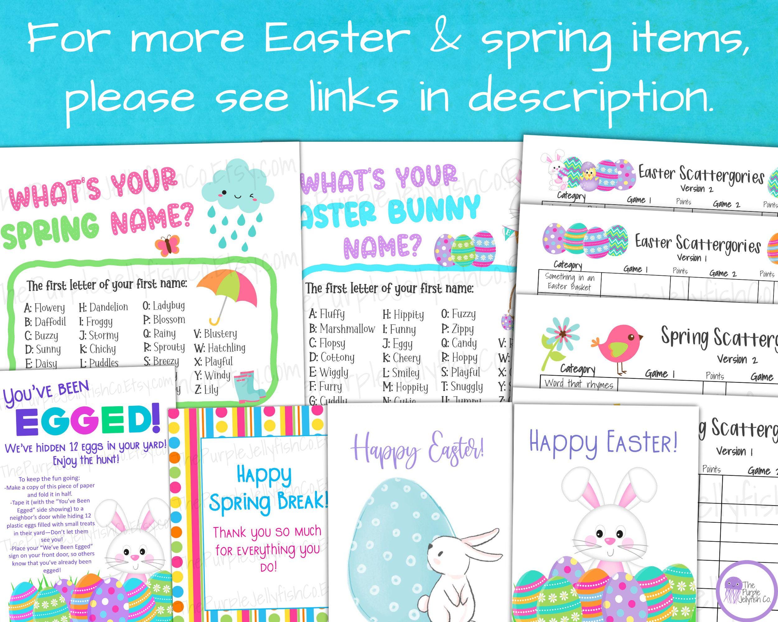 Whats Your Easter Bunny Name Game, Easter Game Printable, Cute Easter ...