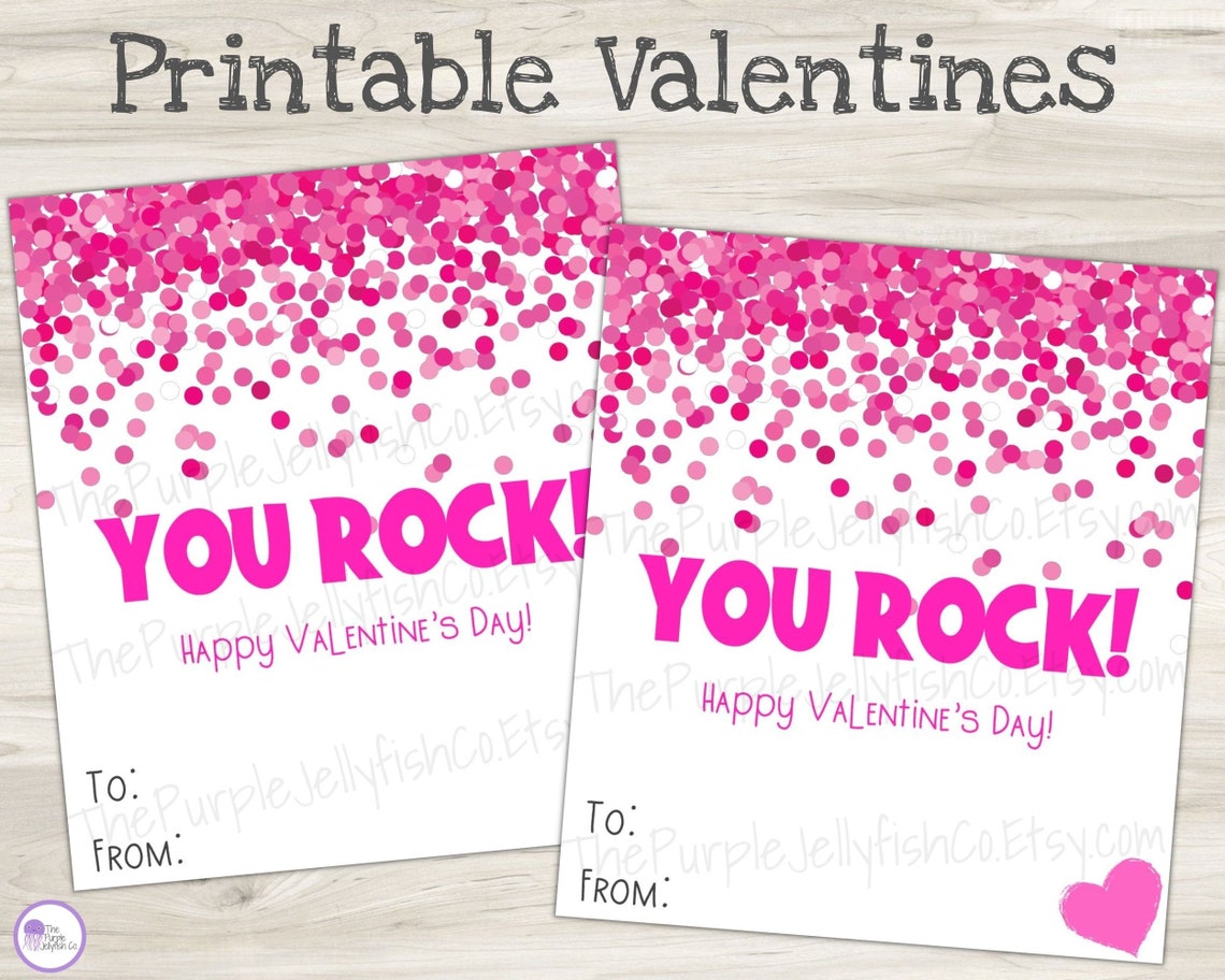 You Rock Valentine Tag Classroom Valentines Printable Pop - Etsy