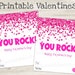 You Rock Valentine Tag Classroom Valentines Printable Pop - Etsy