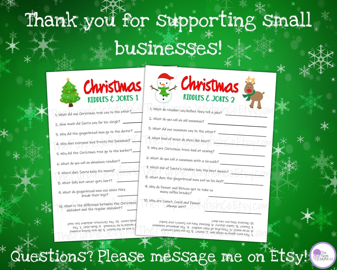 Christmas Jokes for Kids, Christmas Riddles, Printable Christmas Game ...