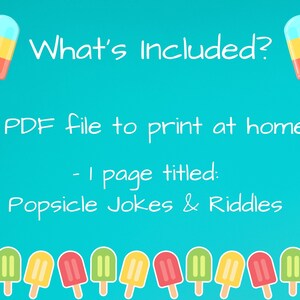 Popsicle Jokes for Kids Summer Activity Printable Popsicle Party Idea ...
