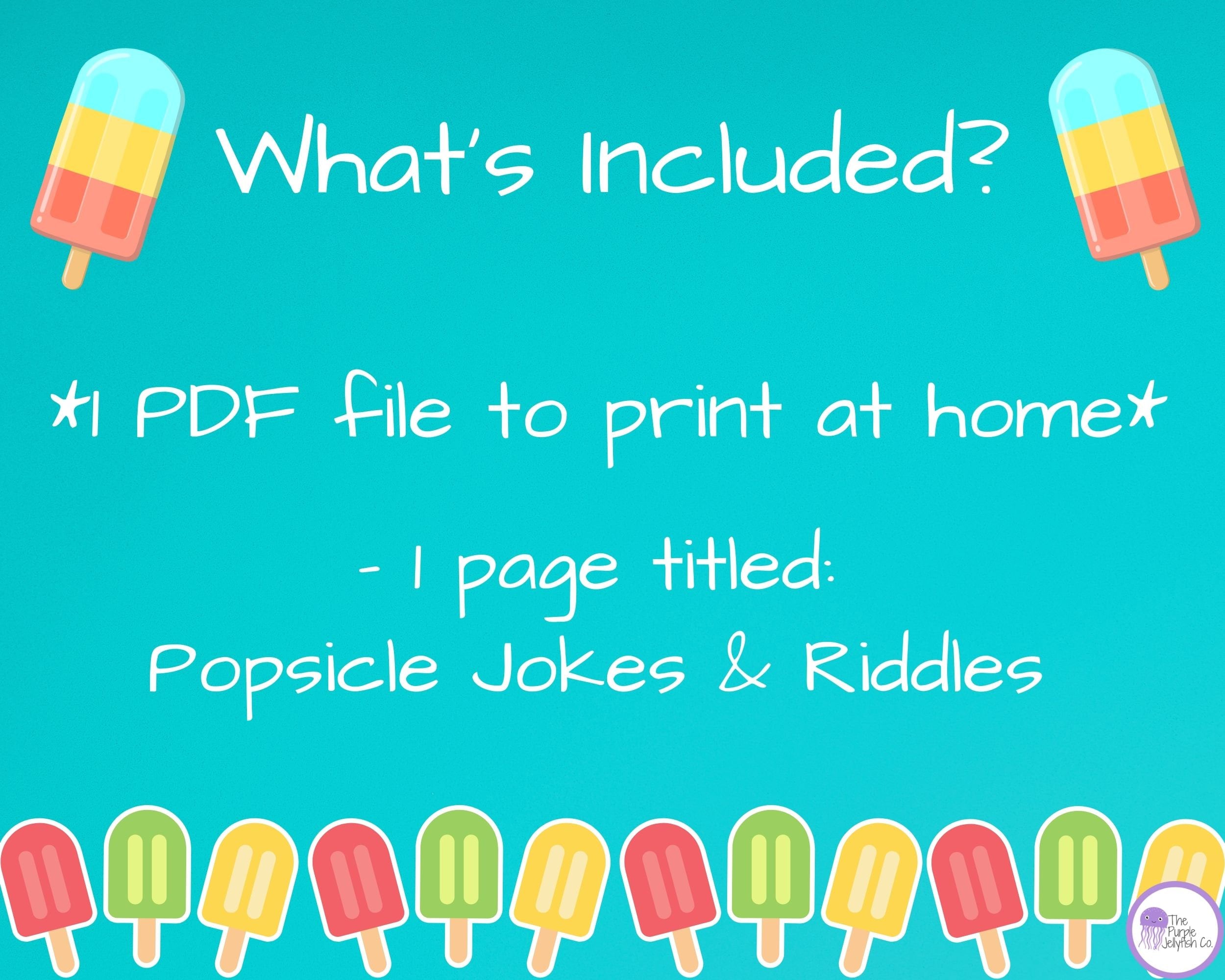 Popsicle Jokes for Kids Summer Activity Printable Popsicle Party Idea ...