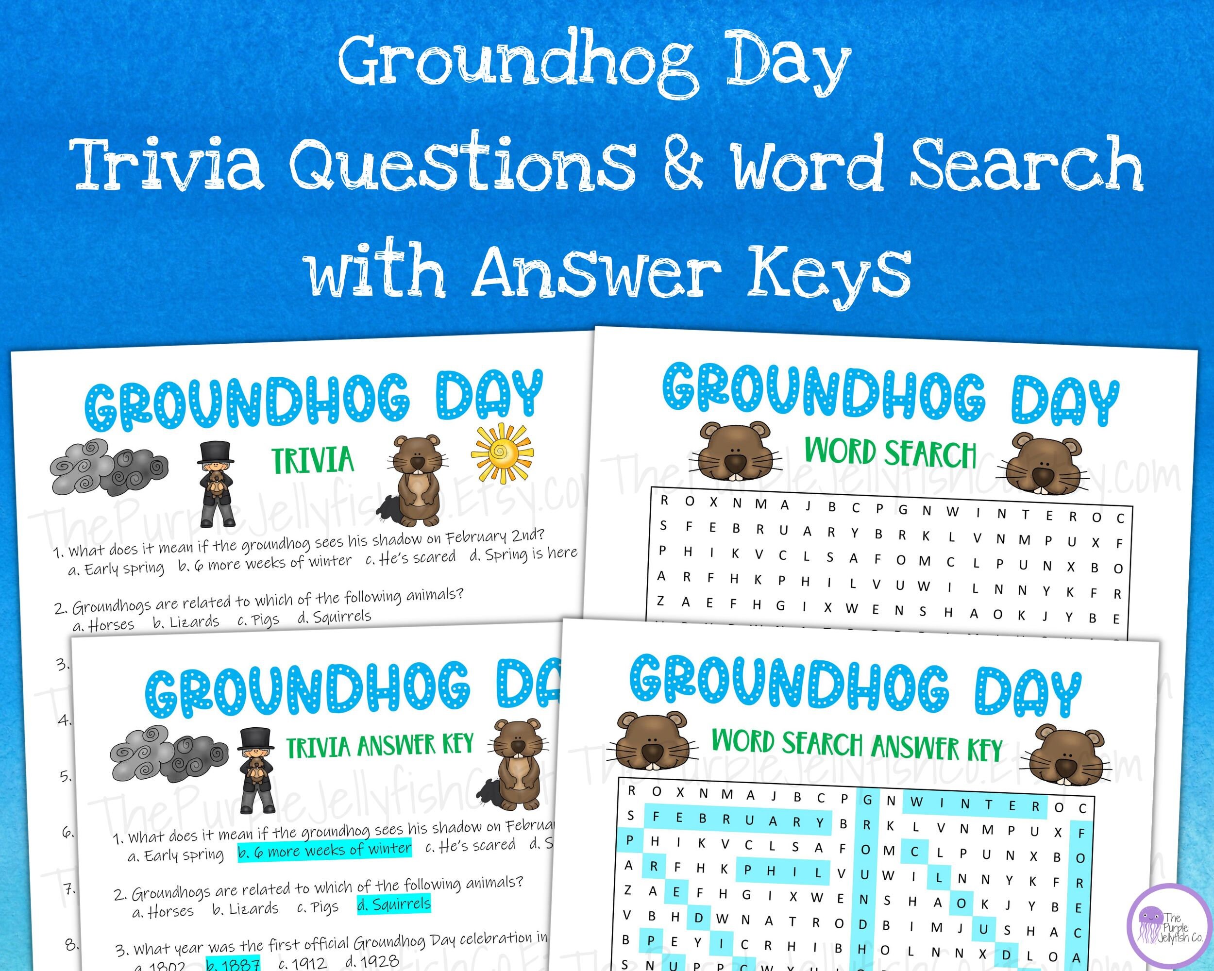 Groundhog Day Game Bundle, Groundhog Activities for Kids Printable ...