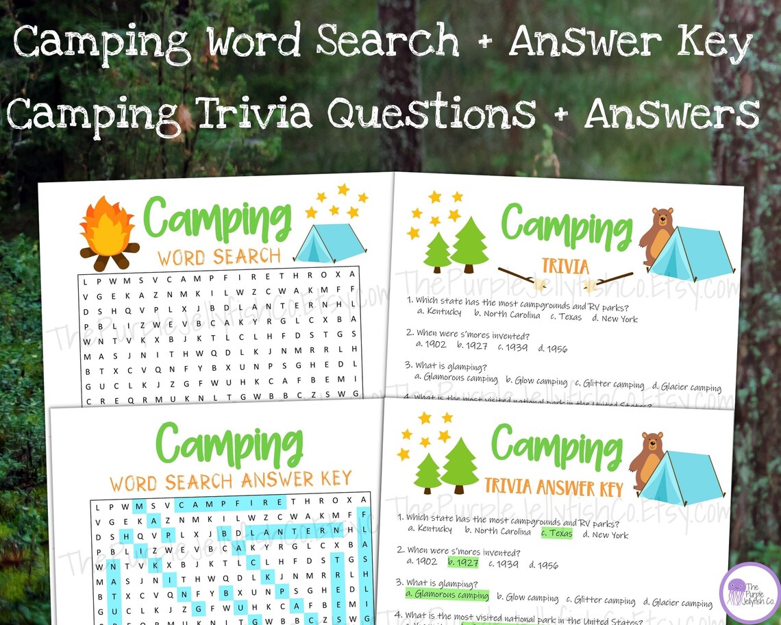 Camping Games Bundle, Fun Camping Games Printable, Camping Activities ...