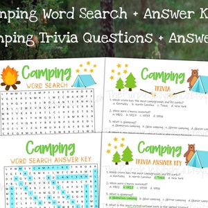 Camping Games Bundle, Fun Camping Games Printable, Camping Activities ...