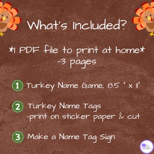 What's Your Turkey Name Game, Thanksgiving Games Printables ...